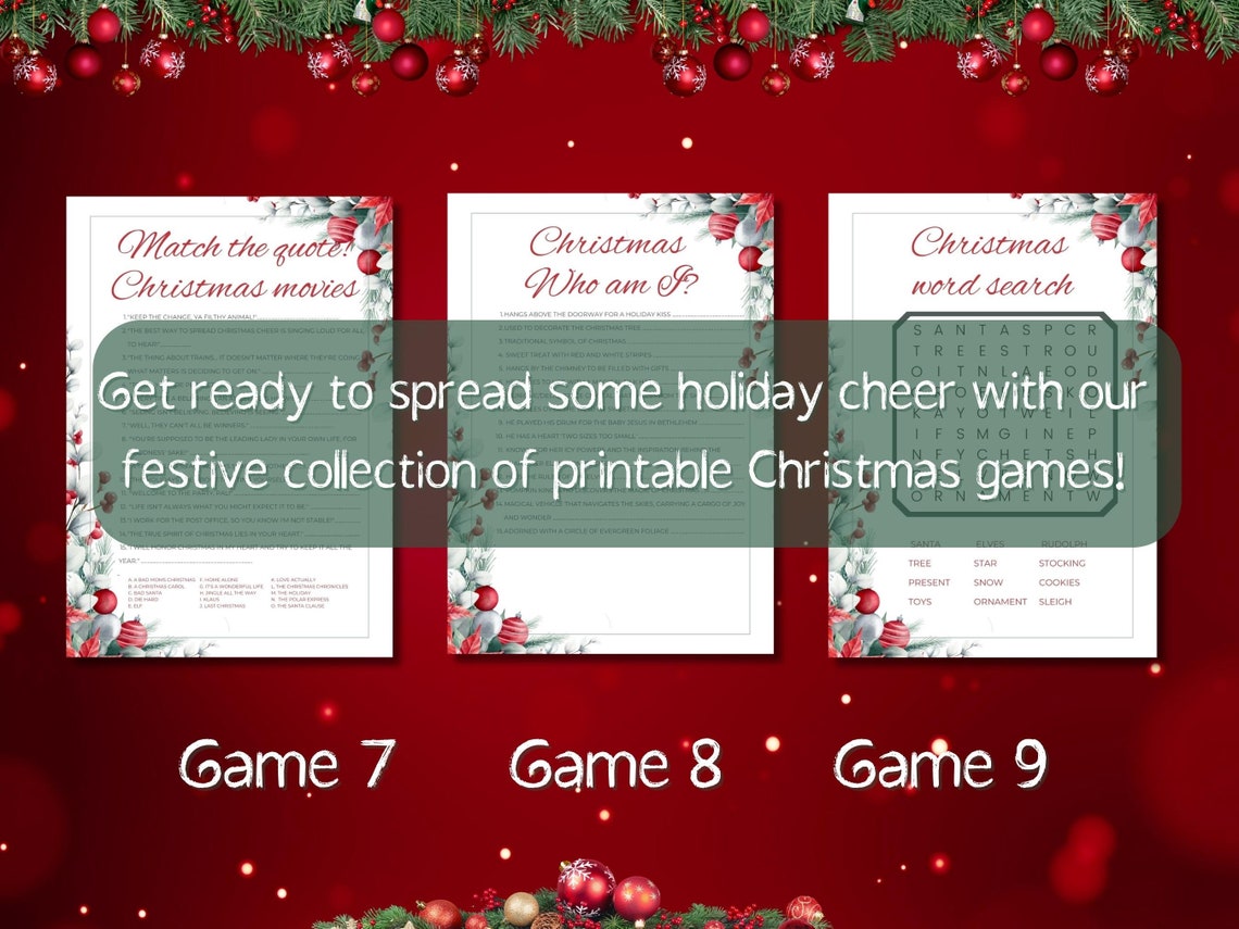 Christmas Games Printable, Christmas Party Games Printable, Family ...