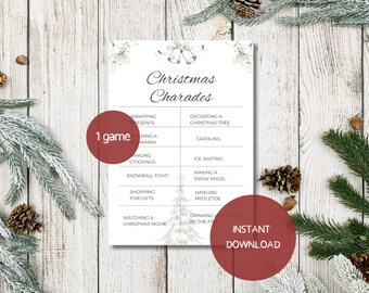 Christmas Charades Printable Game Charades Cards Christmas - Etsy