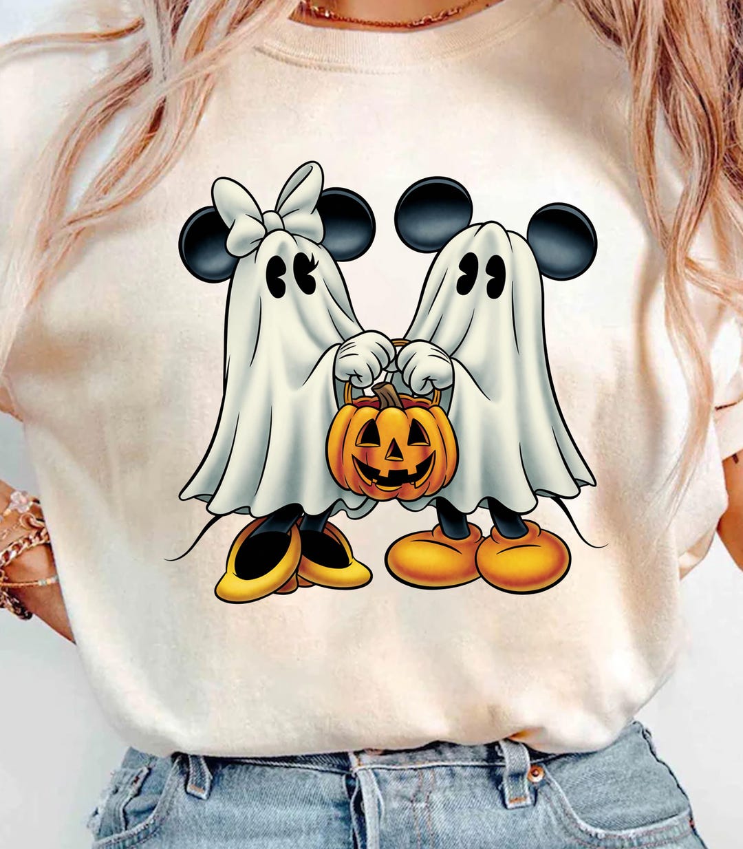 Retro Mickey Minnie Halloween Couple Png , Mickey Ghost Png , Minnie ...
