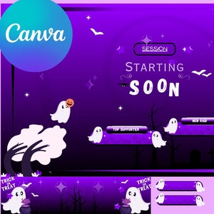 Spooky Cute Ghost Spirit Animated Stream Overlay Package - Etsy