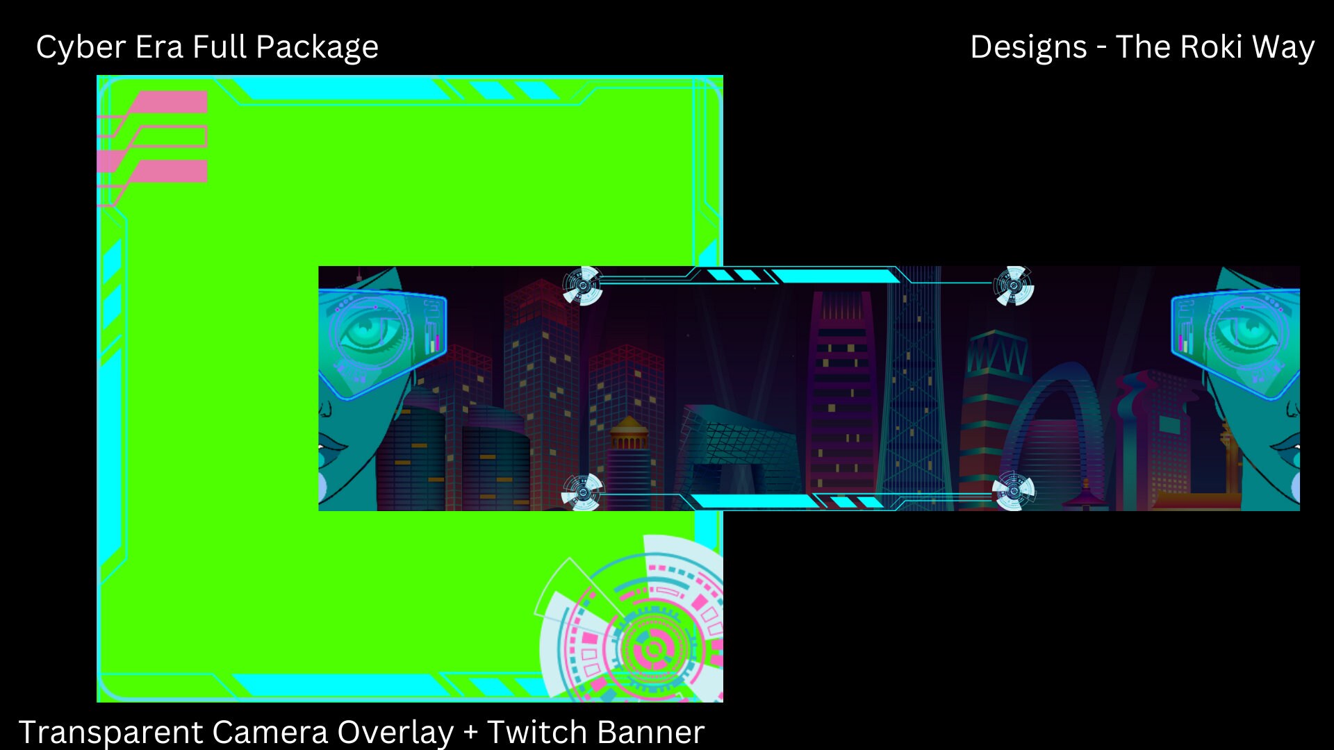 Cyber Era Twitch Stream Overlay Package Animated Non-animated Overlay ...