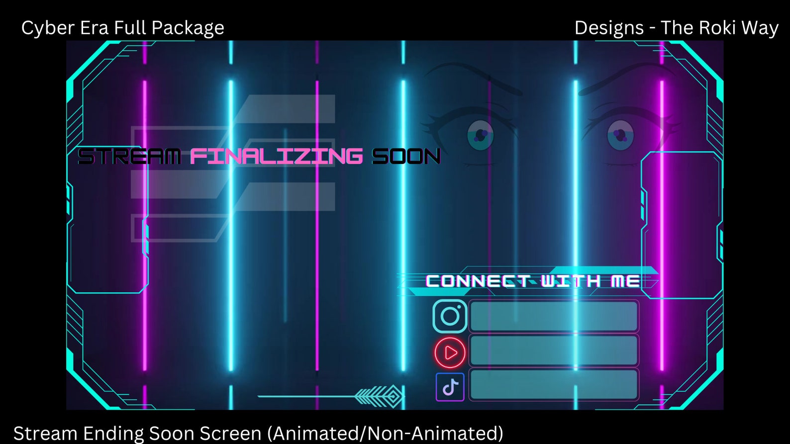 Cyber Era Twitch Stream Overlay Package | Animated | Non-animated ...