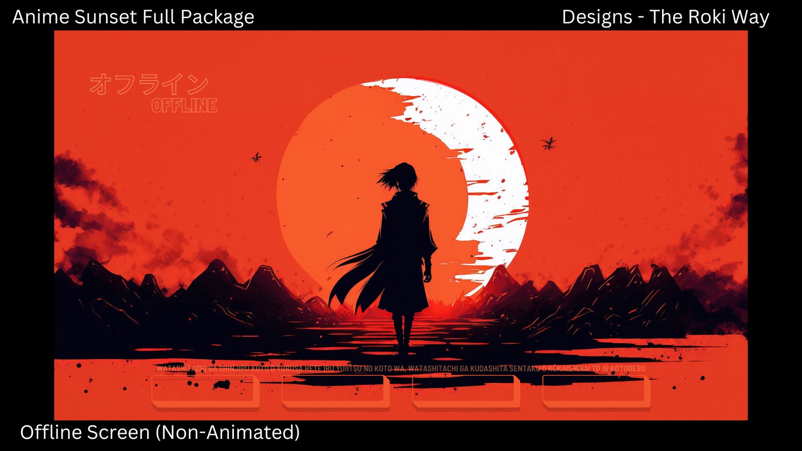 Anime Sunset Twitch Stream Overlay Package | Animated | Non-animated ...