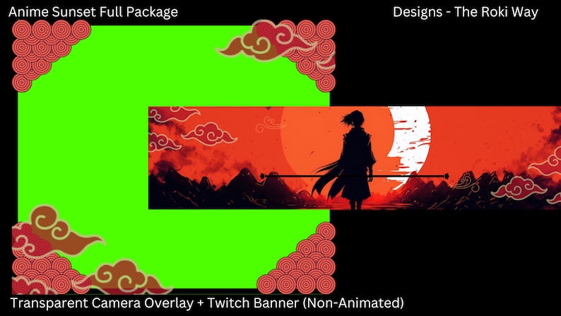 Anime Sunset Twitch Stream Overlay Package Animated Non-animated ...