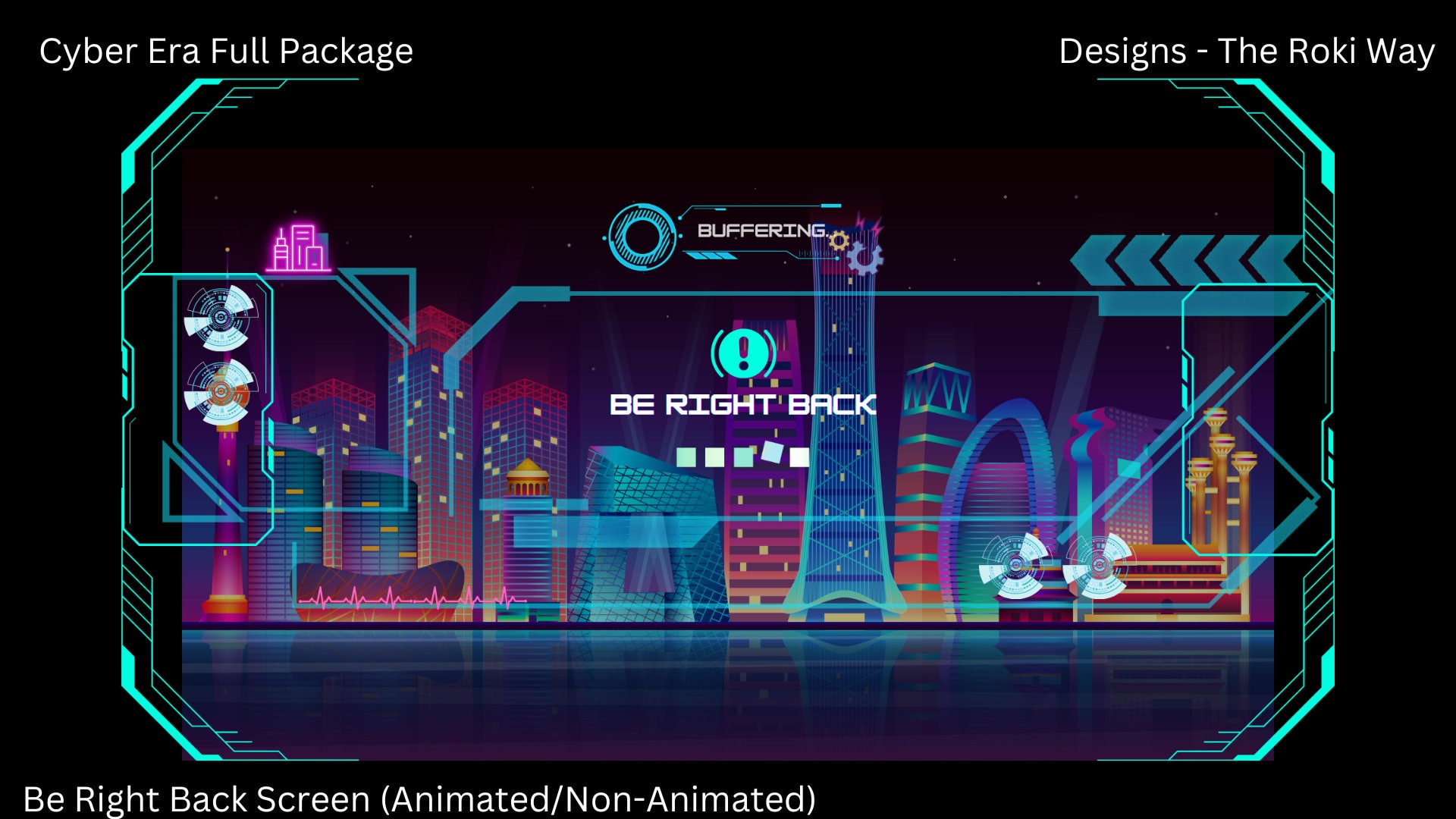 Cyber Era Twitch Stream Overlay Package Animated Non-animated Overlay ...