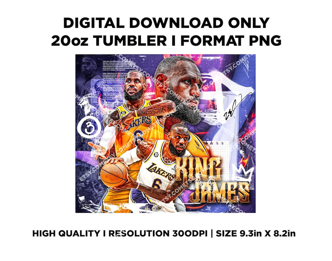 Lebron James Tumbler Wrap / Special Edition Fan Tumbler, 20oz Tumbler ...