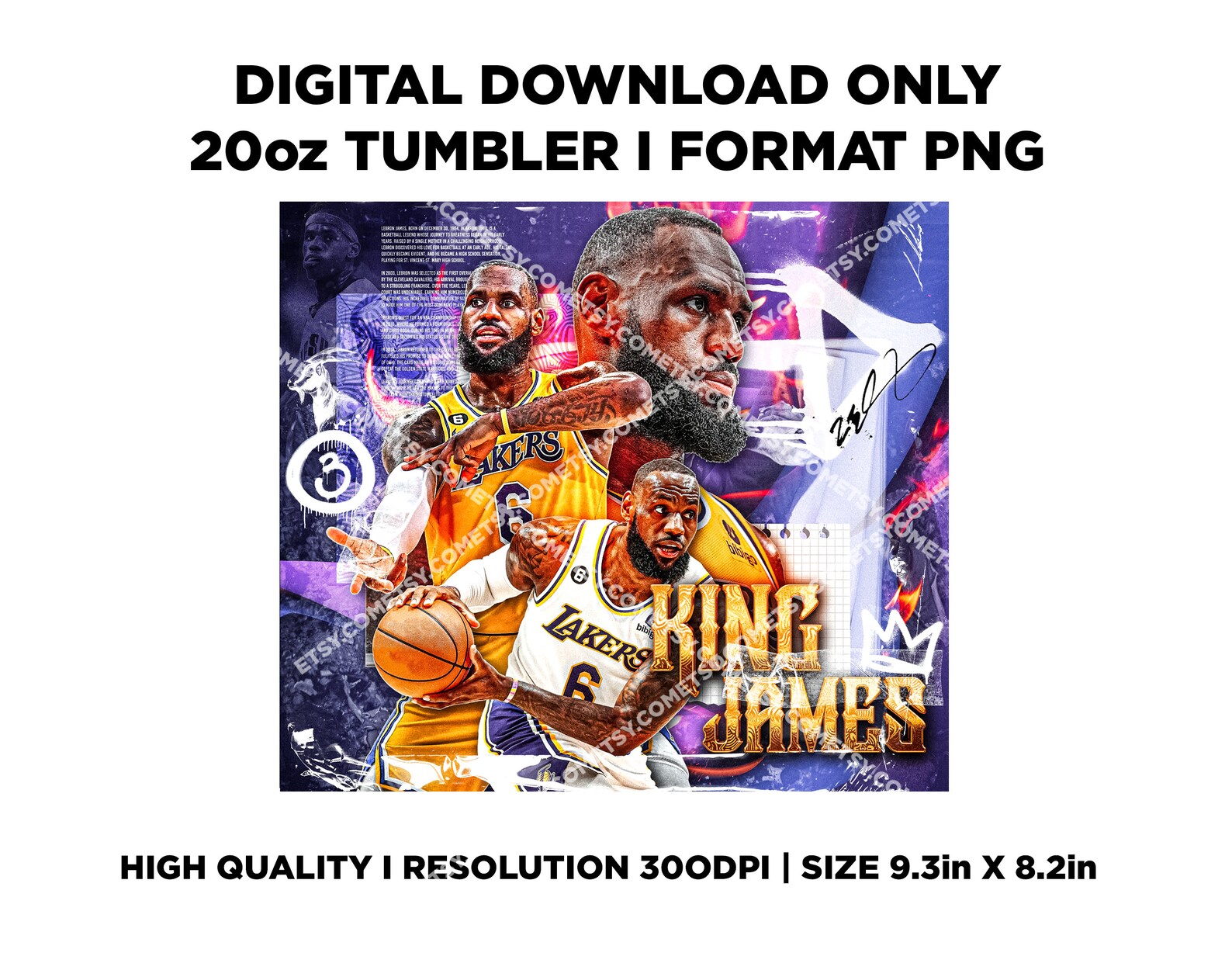 Lebron James Tumbler Wrap / Special Edition Fan Tumbler, 20oz Tumbler ...