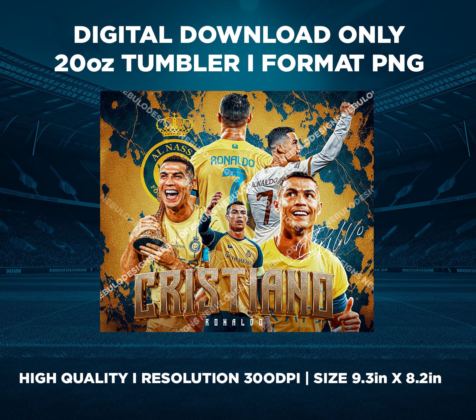 Cristiano Ronaldo Tumbler Wrap, CR7 Fan Tumbler, Limited Edition, 20oz ...