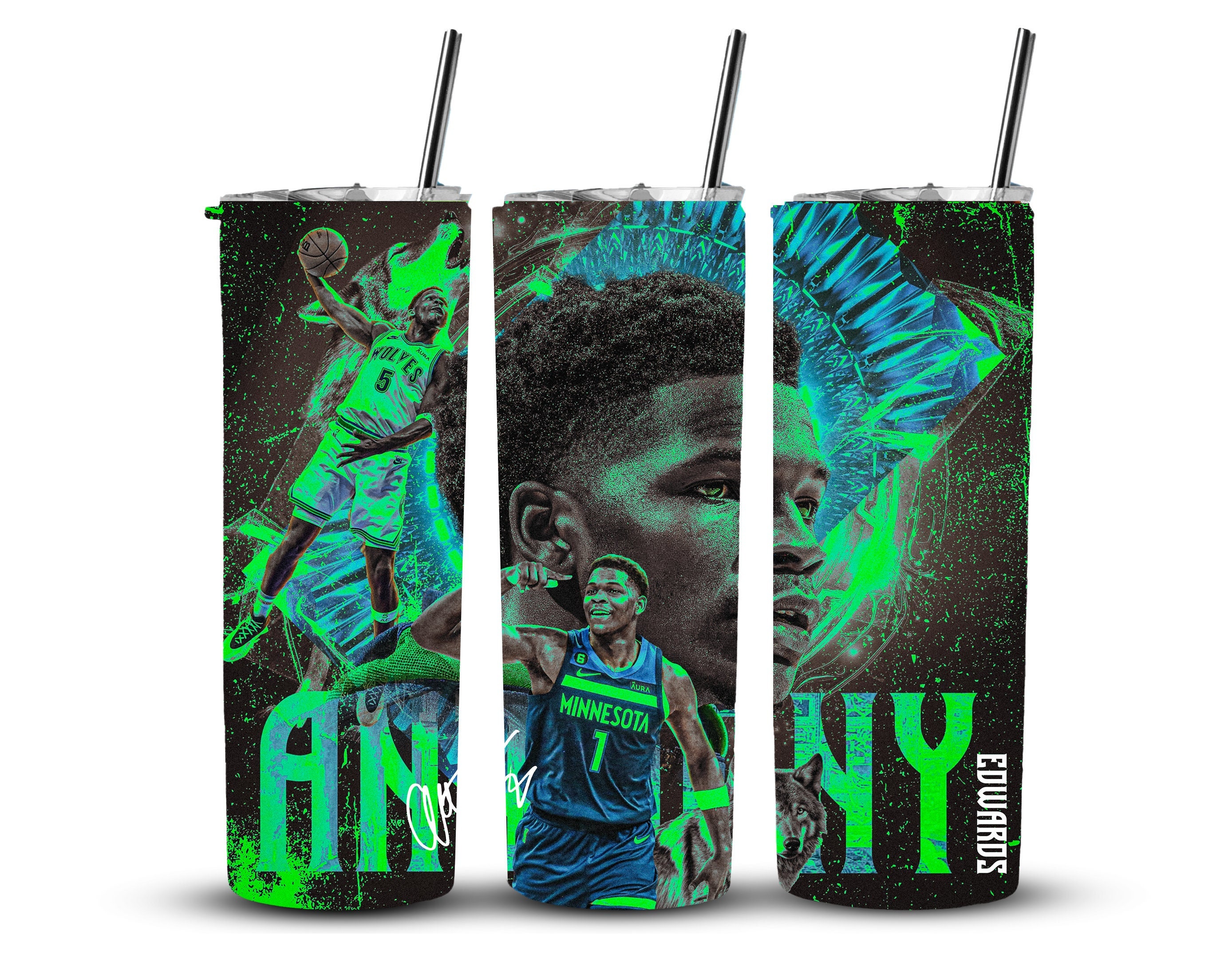 Anthony Edwards Tumbler Wrap, 20 Oz Tumbler Wrap Design, DIGITAL ...