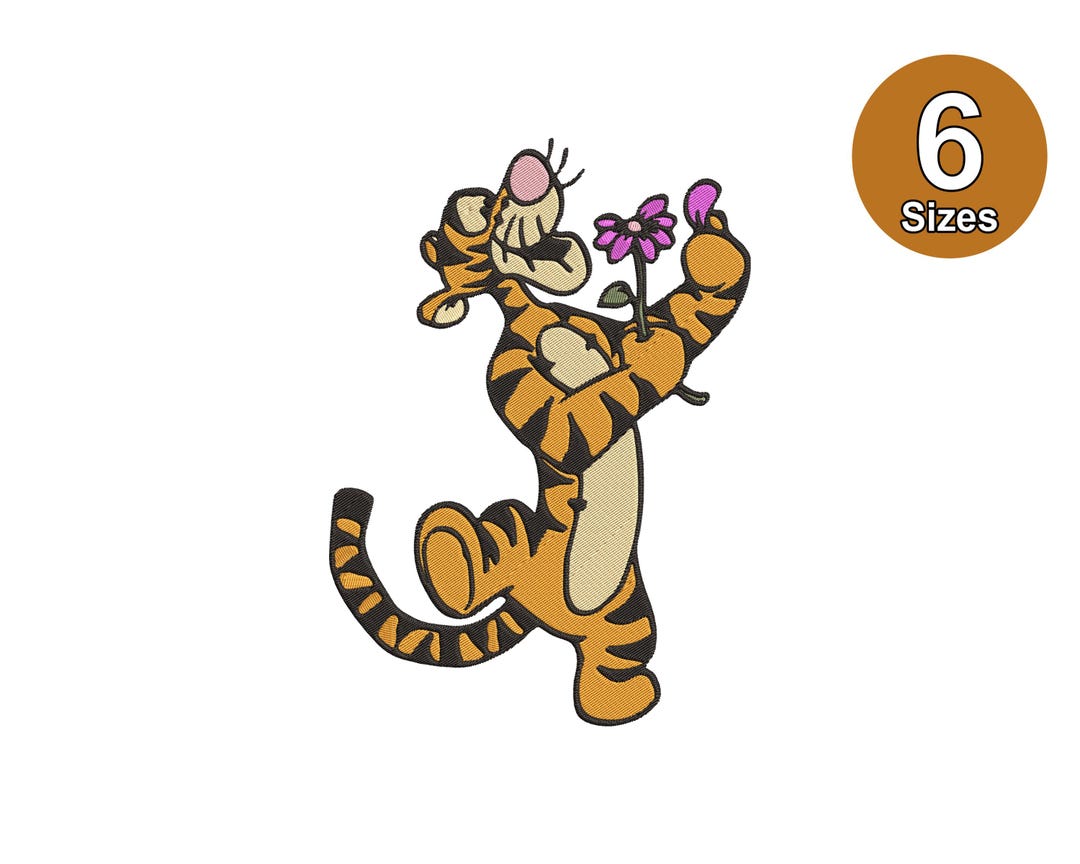 Tigger Flower Winnie the Pooh Embroidery Design, Instant Download, 6 ...