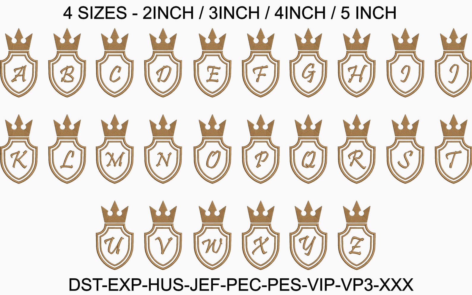 Alphabets Shield Applique Design Set. Alphabets Shield Embroidery ...