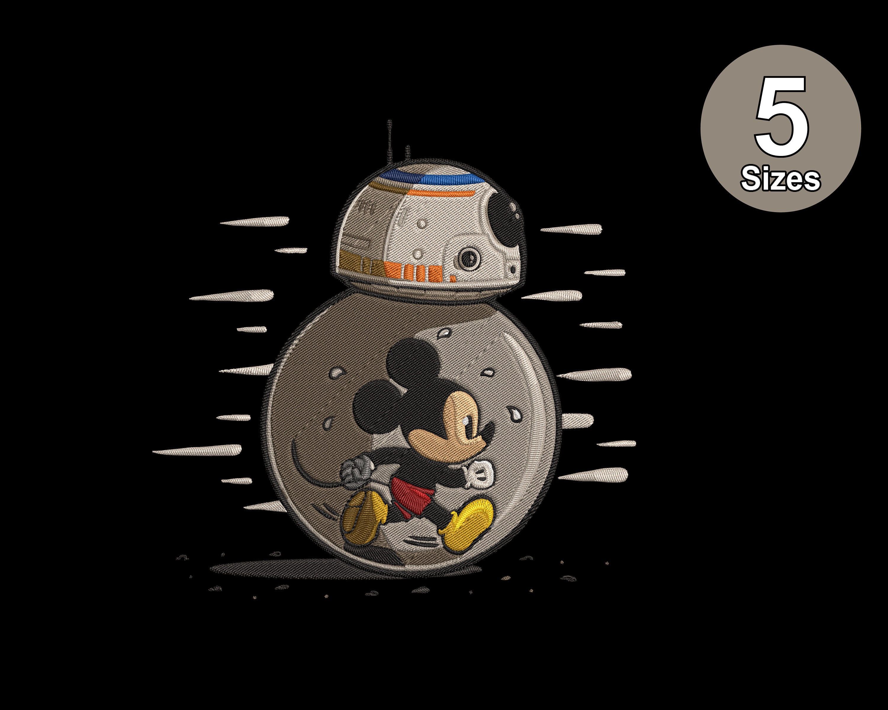 Mouse Star Wars Head Embroidery Design: Stitch Fill (5 Sizes) (instant ...