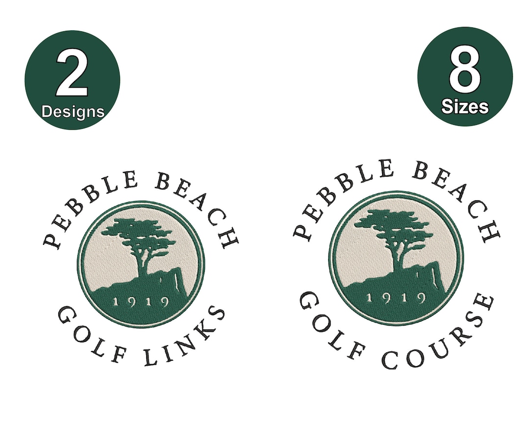 Pebble Beach Golf Course Machine Embroidery Design, Golf Links. 8 Sizes ...