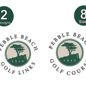 Pebble Beach Golf Course Machine Embroidery Design, Golf Links. 8 Sizes ...