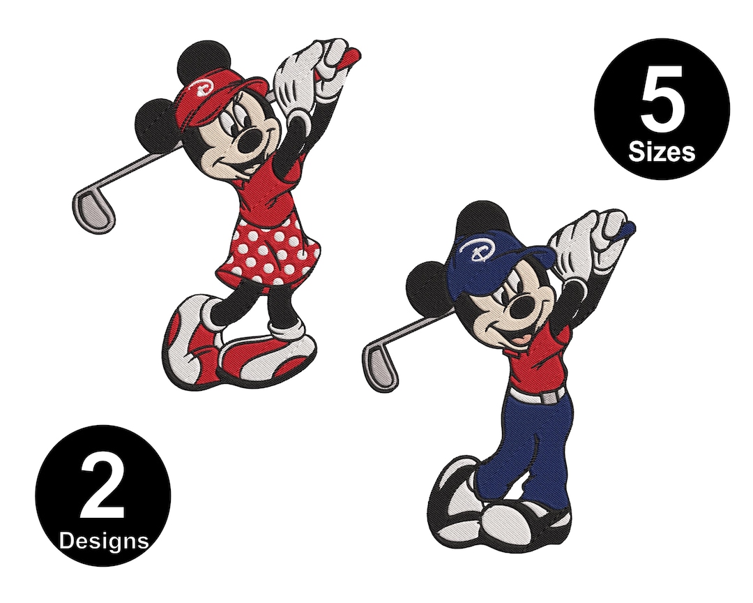 Minnie Mouse Golfing, Golf Machine Embroidery Design, 5 Sizes Instant ...