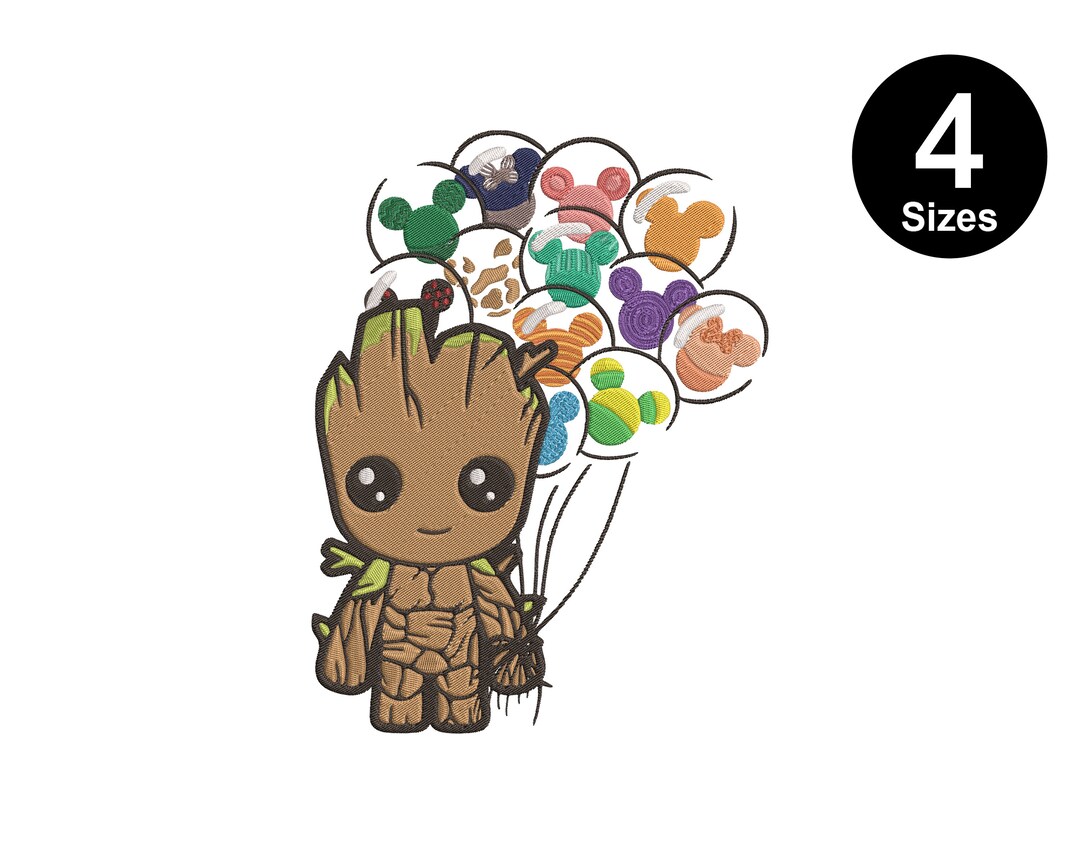 Groot Mickey Mouse Disneyland World Embroidery, Instant Download, 6 ...