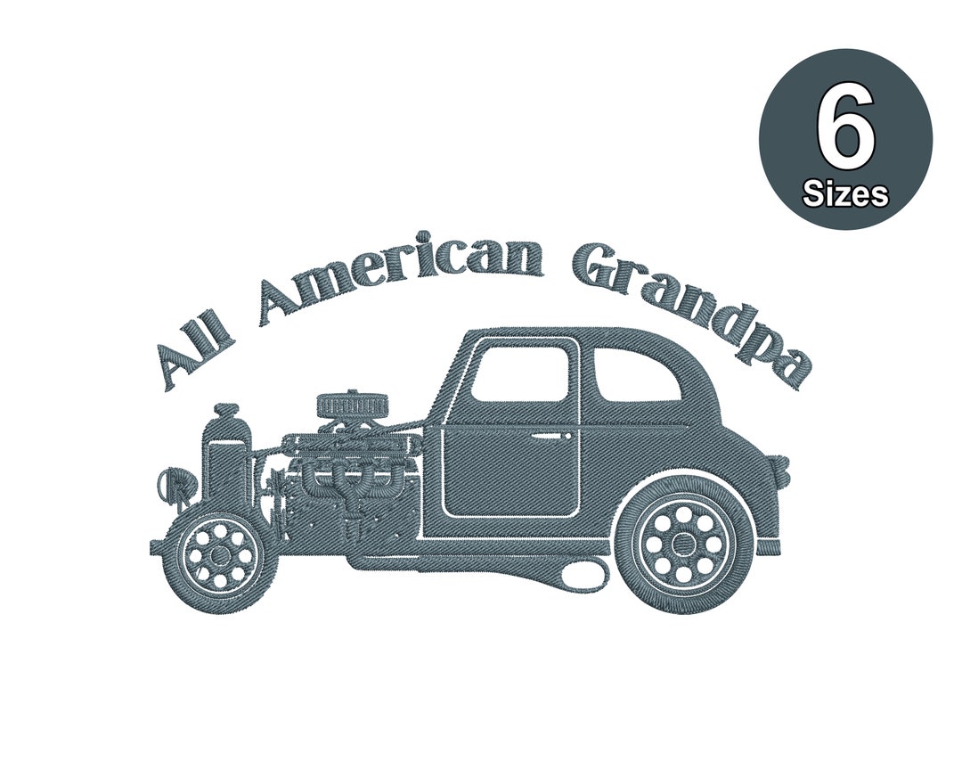 All American Dad Car Embroidery Design, Father's Day Gift (instant ...