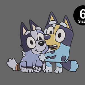 Bluey and Muffin Hug Embroidery Design, Bluey Embroidery and Bingo ...