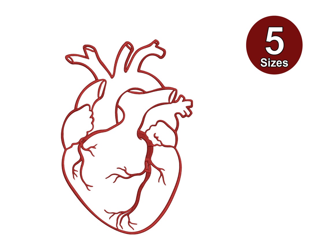 Human Heart Line Art Embroidery Design | Machine Embroidery Pattern 5 ...