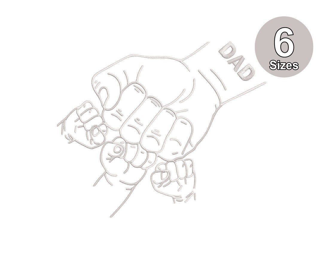 Father Day Embroidery Design, Fist Bump Embroidery Design, Father and ...