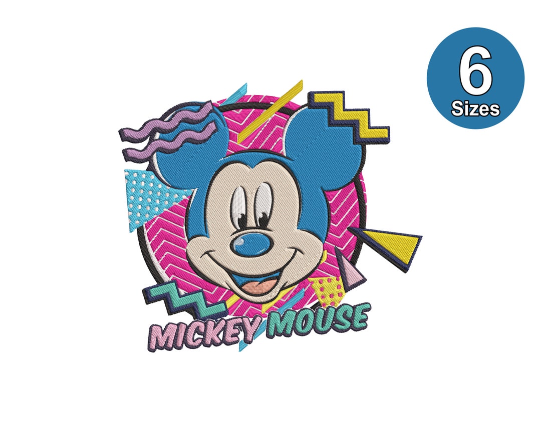 Retro Mickey Mouse 80s Mickey Vintage Embroidery Design, Instant ...