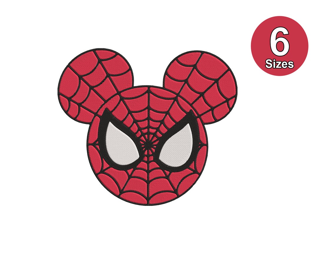 Spider Mouse Embroidery Designs, Spider Mickey Head, Funny Mouse ...