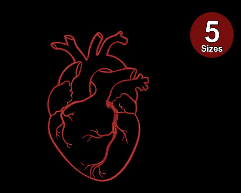 Human Heart Line Art Embroidery Design | Machine Embroidery Pattern 5 ...