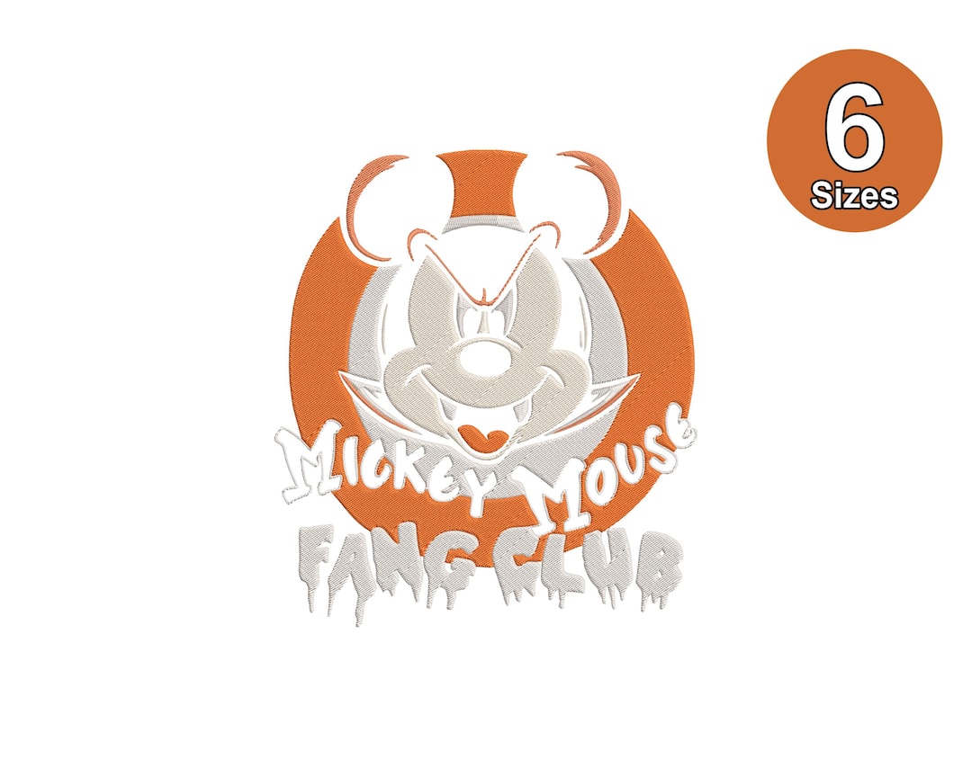 Fang Club Disney Mickey Mouse Halloween Embroidery Design, Instant ...