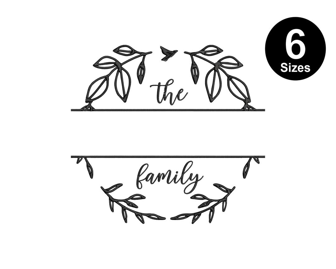 Family Split Monogram Design Machine Embroidery Designs Word Art Family ...