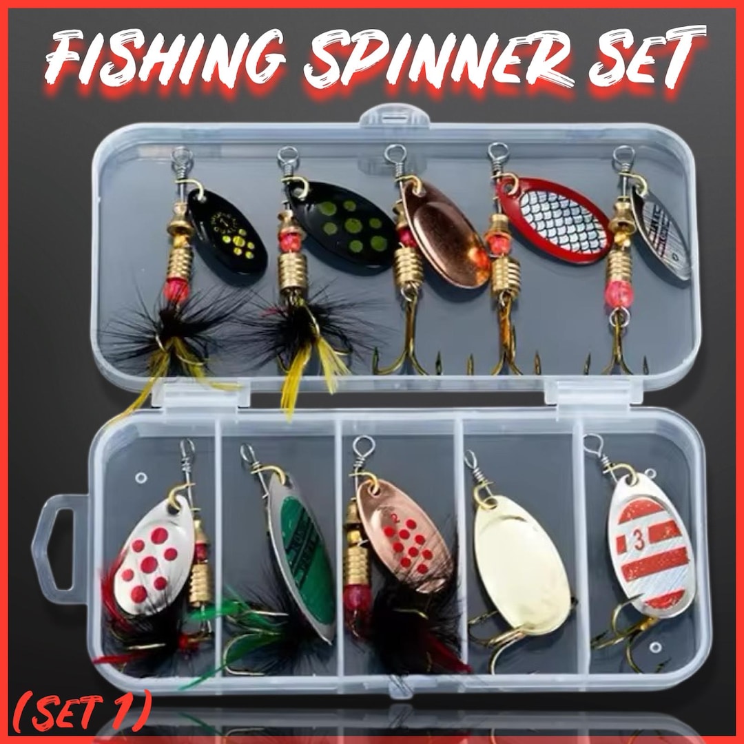 Fishing Spinner Box. 10 Spinners. Great Fishing Gift. Present for ...