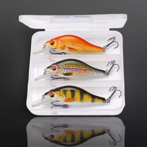Fishing Lure Set. Beautiful Looking Lures in Protective Box. 7cm 11g ...