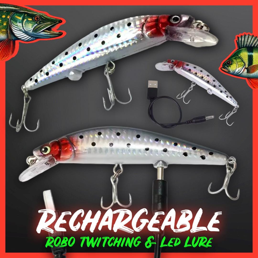 Rechargeable Twitching LED Fishing Lure: Pike Minnow Bait - Etsy