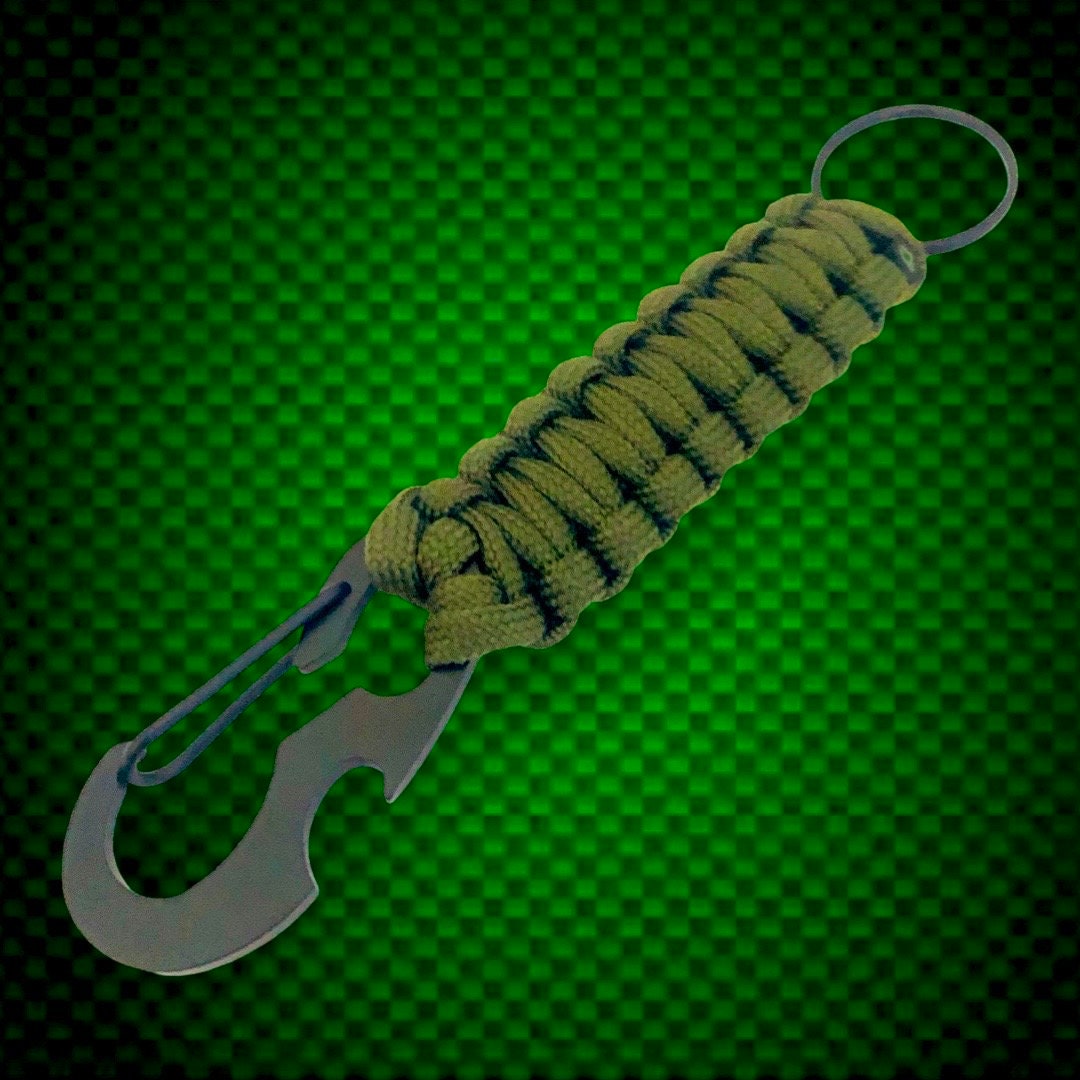 Army Green Paracord Carabiner Keychain With Bottle Opener - Etsy