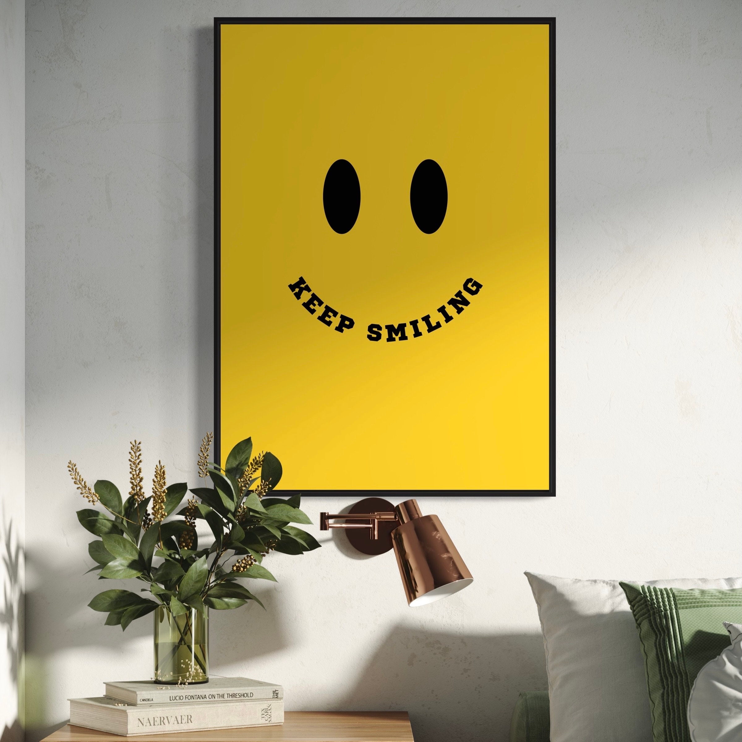 Smiley Art Print, Affirmation Poster, Aesthetic Wall Art, Mental Health ...