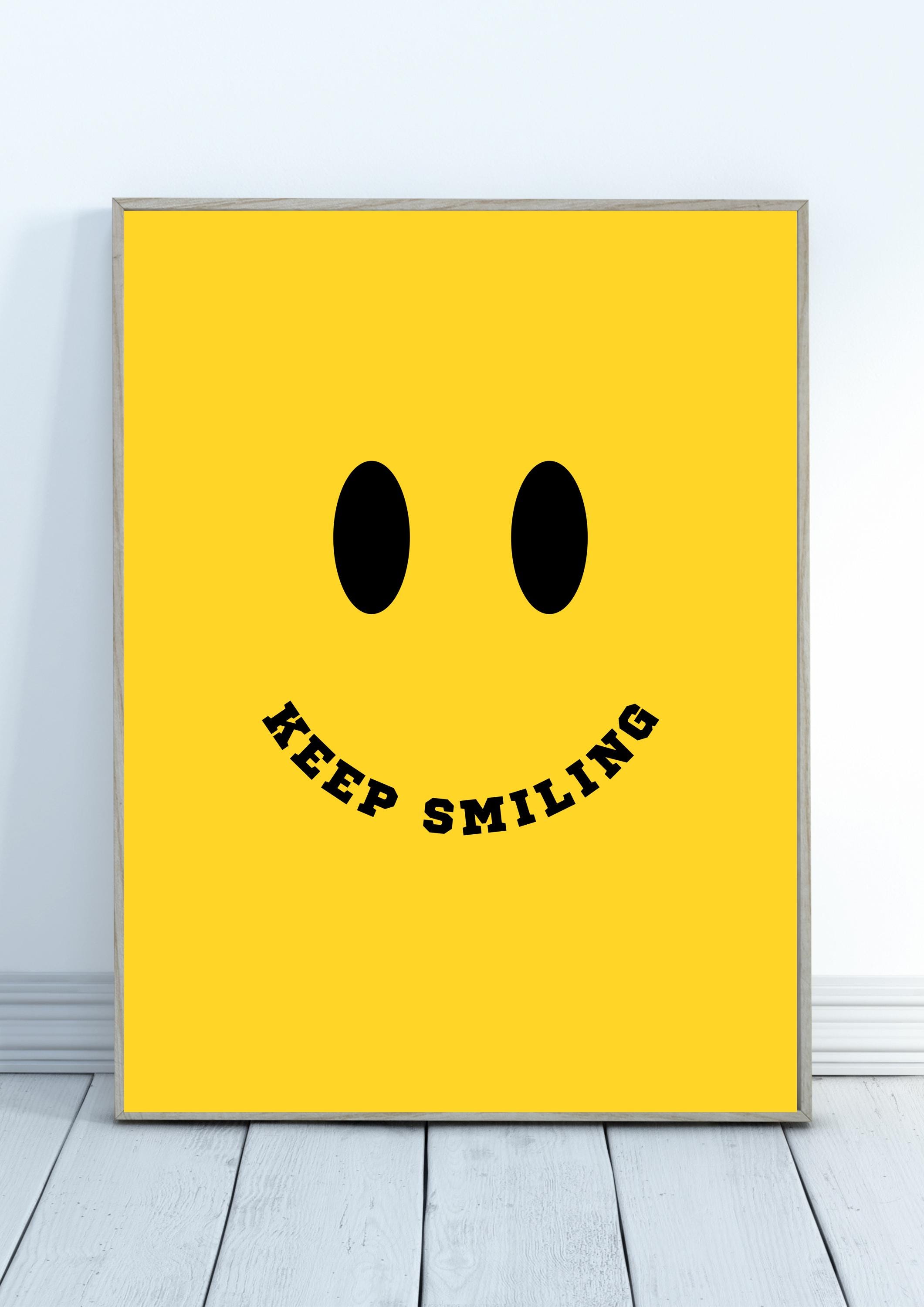 Smiley Art Print, Affirmation Poster, Aesthetic Wall Art, Mental Health ...