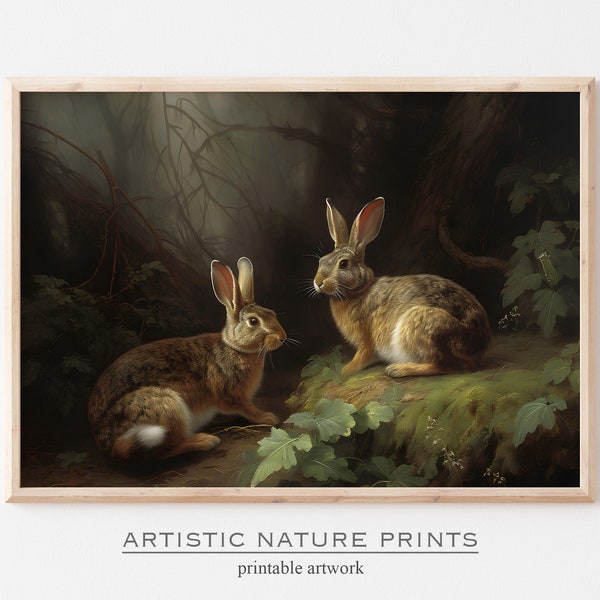 Vintage Rabbit Print - Etsy