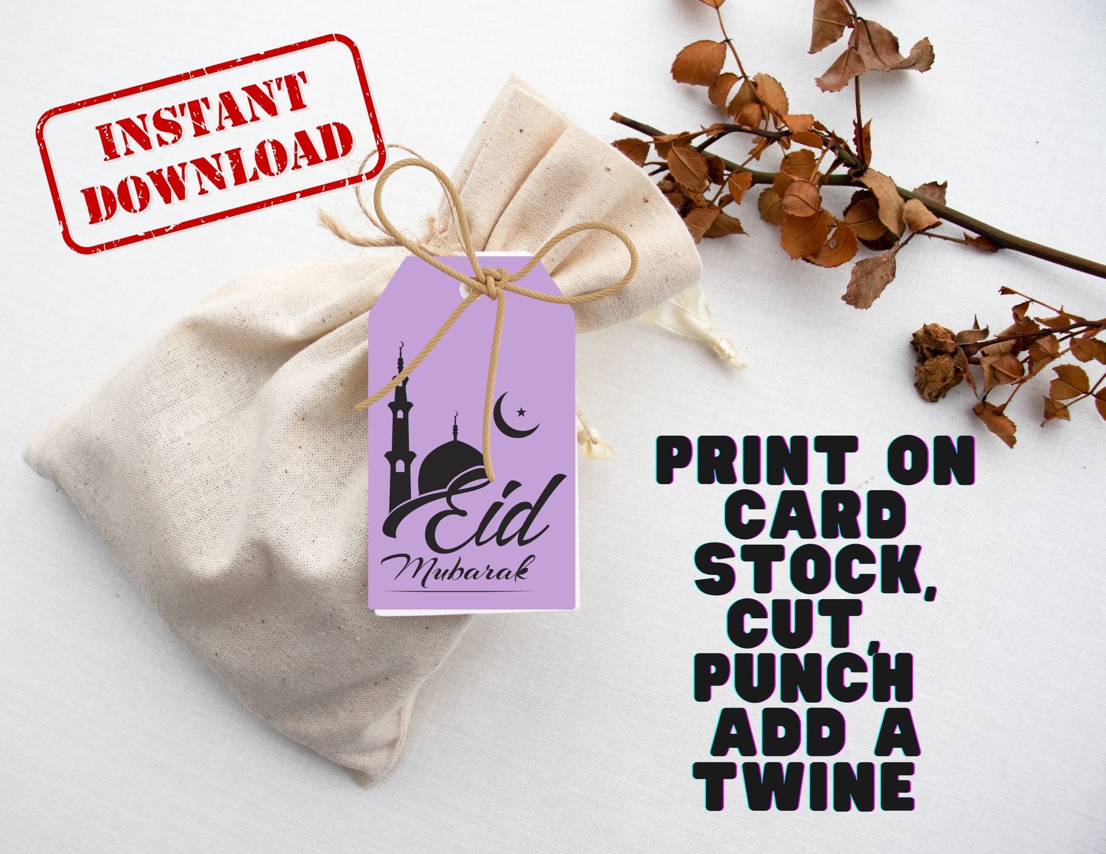 Eid Gift Tags Printable, 24 Pastel Colors Cute Designs, Eid Party, Eid ...