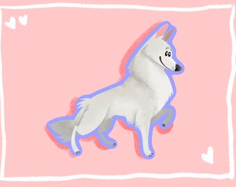 Vit Schafer on Board Car Window Sticker White Shepherd Schaefer Schäfer ...