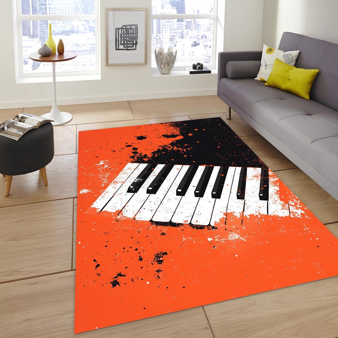 Piano Rug, Piano Keys Rug, Piano Themed Rug, Piano Decor, Music Rug ...