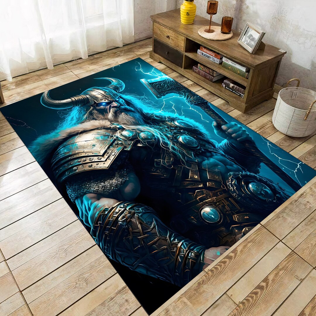 Viking Rug viking King Rugarea Rugvarrior Rugliving Room - Etsy