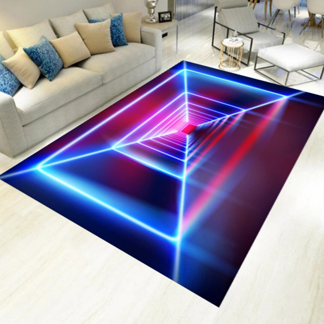 Neon Vortex Rug, Vortex Illusion Rug, 3D Effect Rug, Different Sizes ...