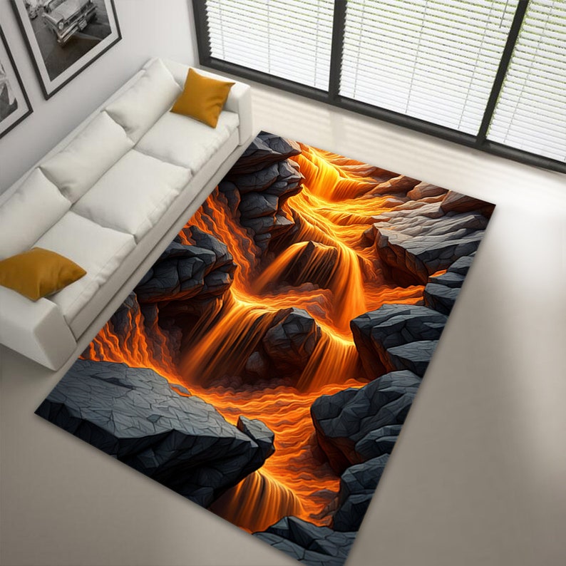 Lava Rug, Hot Lava Rug, Volcano Floor Rug, Lava Pattern Rug, Volcano ...