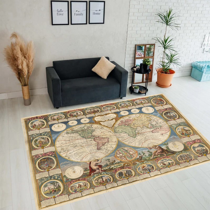 World Map Rug - Etsy