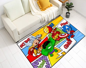 Superhero, Superhero Rug, Hulk Pattern Rug, Spiderman Rug, Kids Room ...
