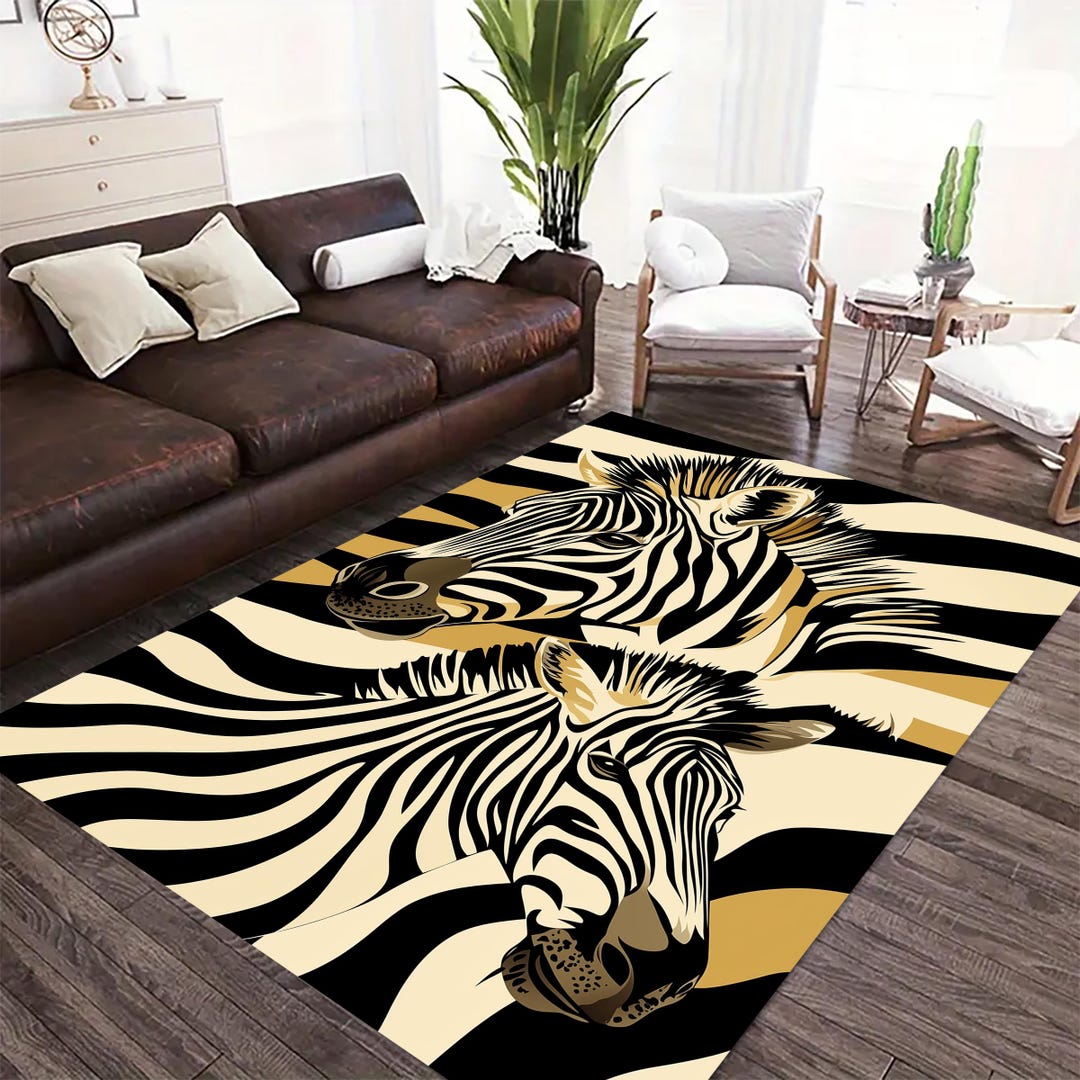 Zebra Rug, Zebra Decor Rug, Zebra Pattern Rug, Zebra Area Rug, Zebra ...