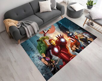 Superhero, Superhero Rug, Hulk Pattern Rug, Spiderman Rug, Kids Room ...