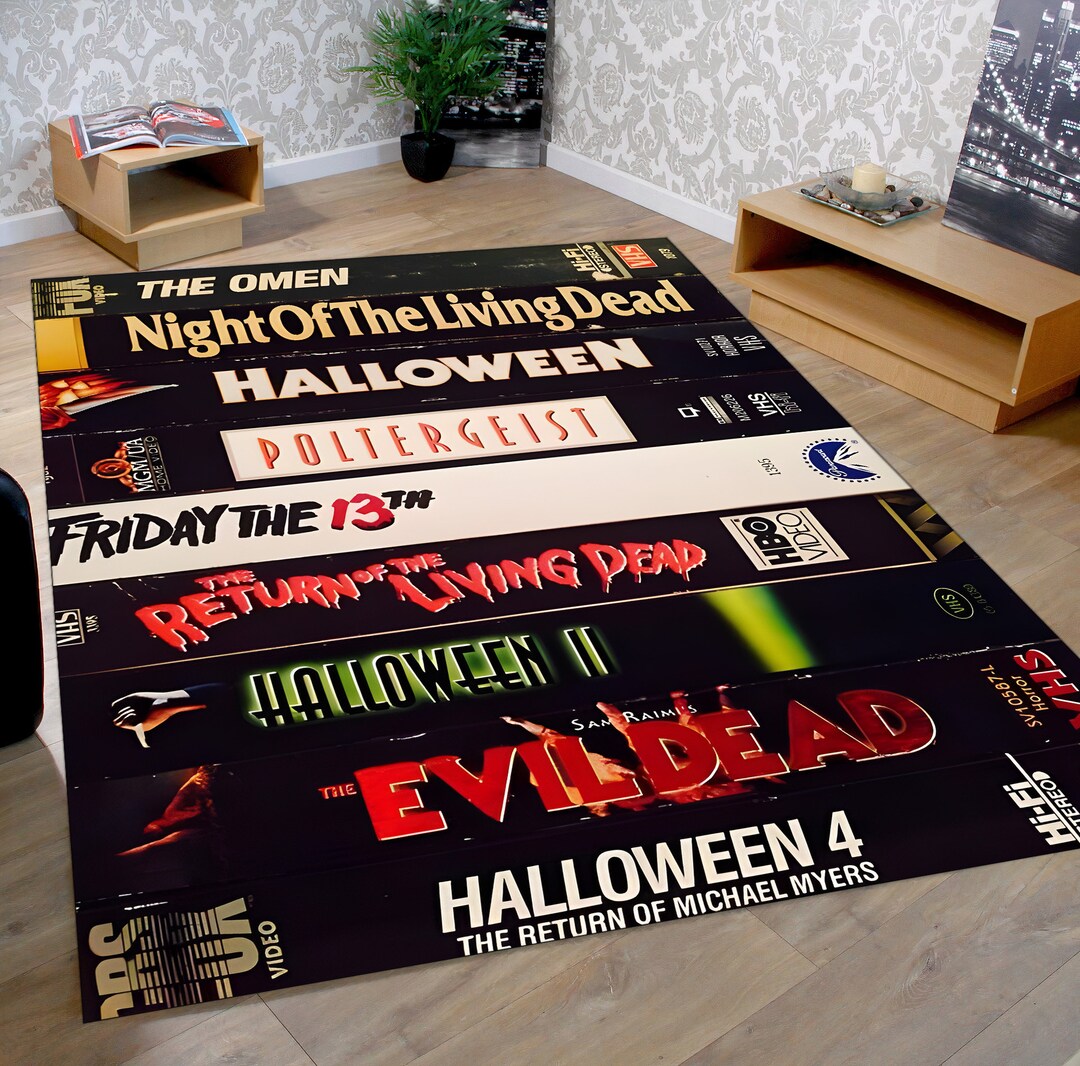 Vhs Case Themed, Horror Rug, Movie Room Rug, Home Theater TV Room ...