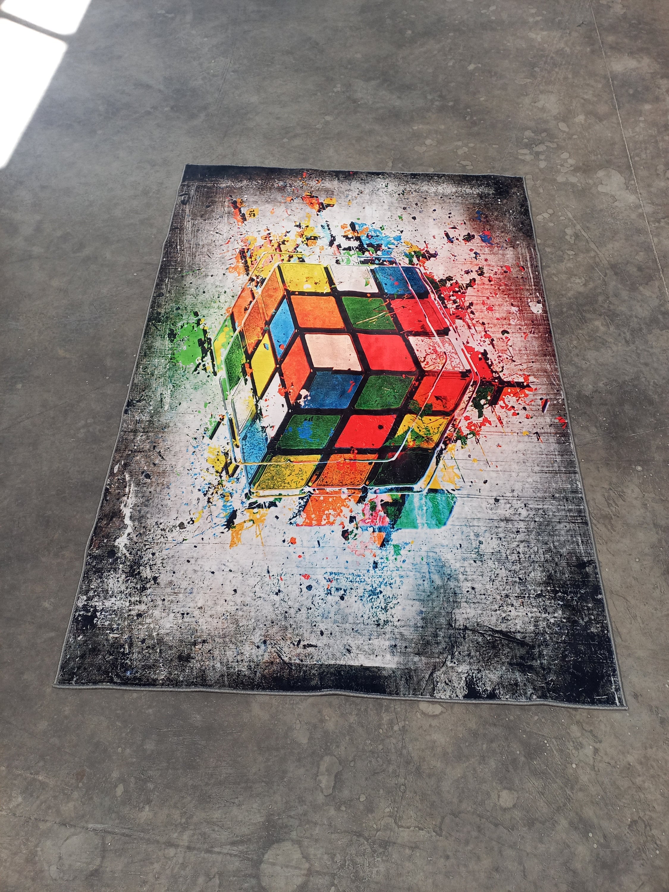 Rubik's Cube, Colorful Cube Rug, Non Slip Rug, Rectangular Version ...