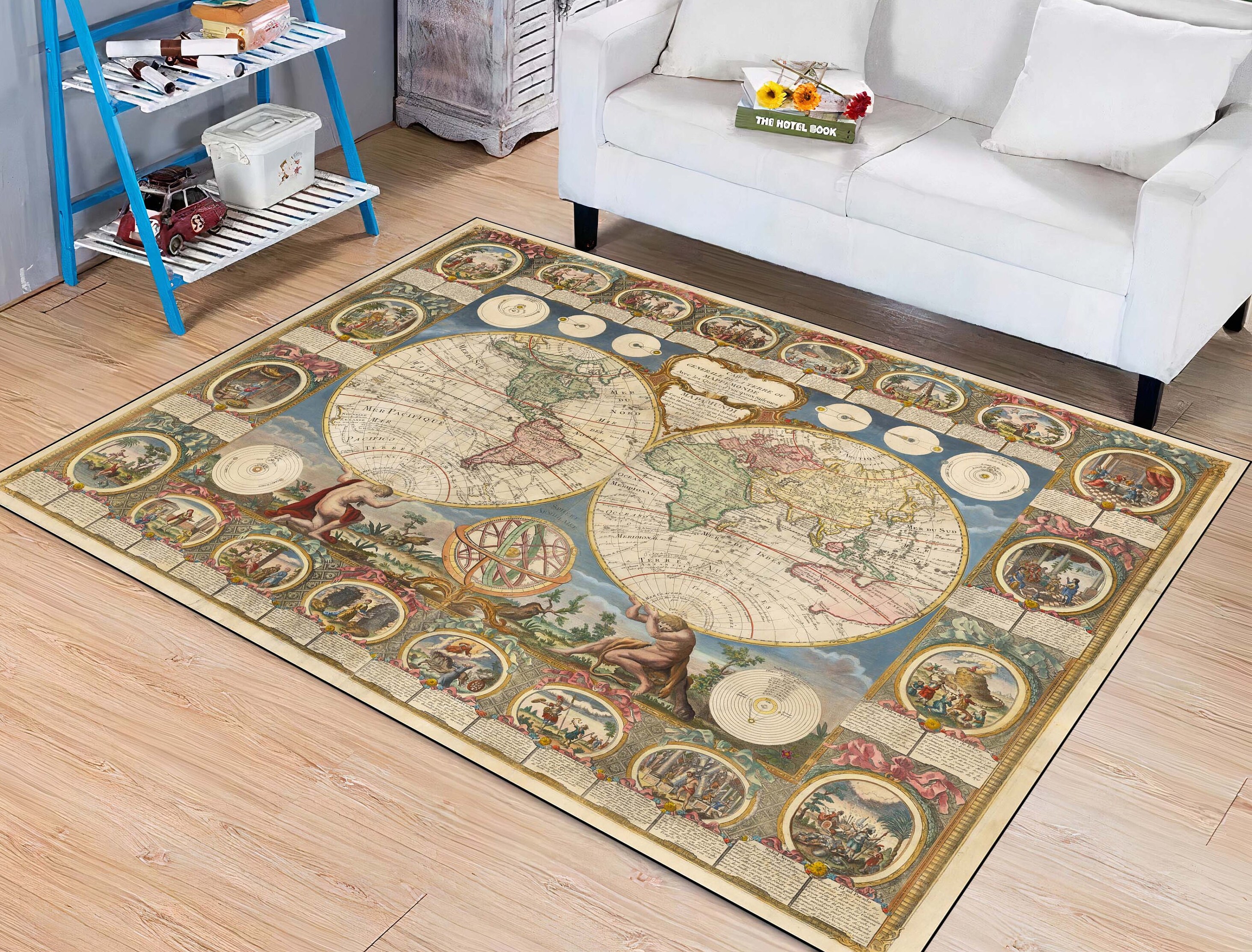 World Map Rug, Map Rugs, Area Carpet, Popular Pattern Map Rug ...