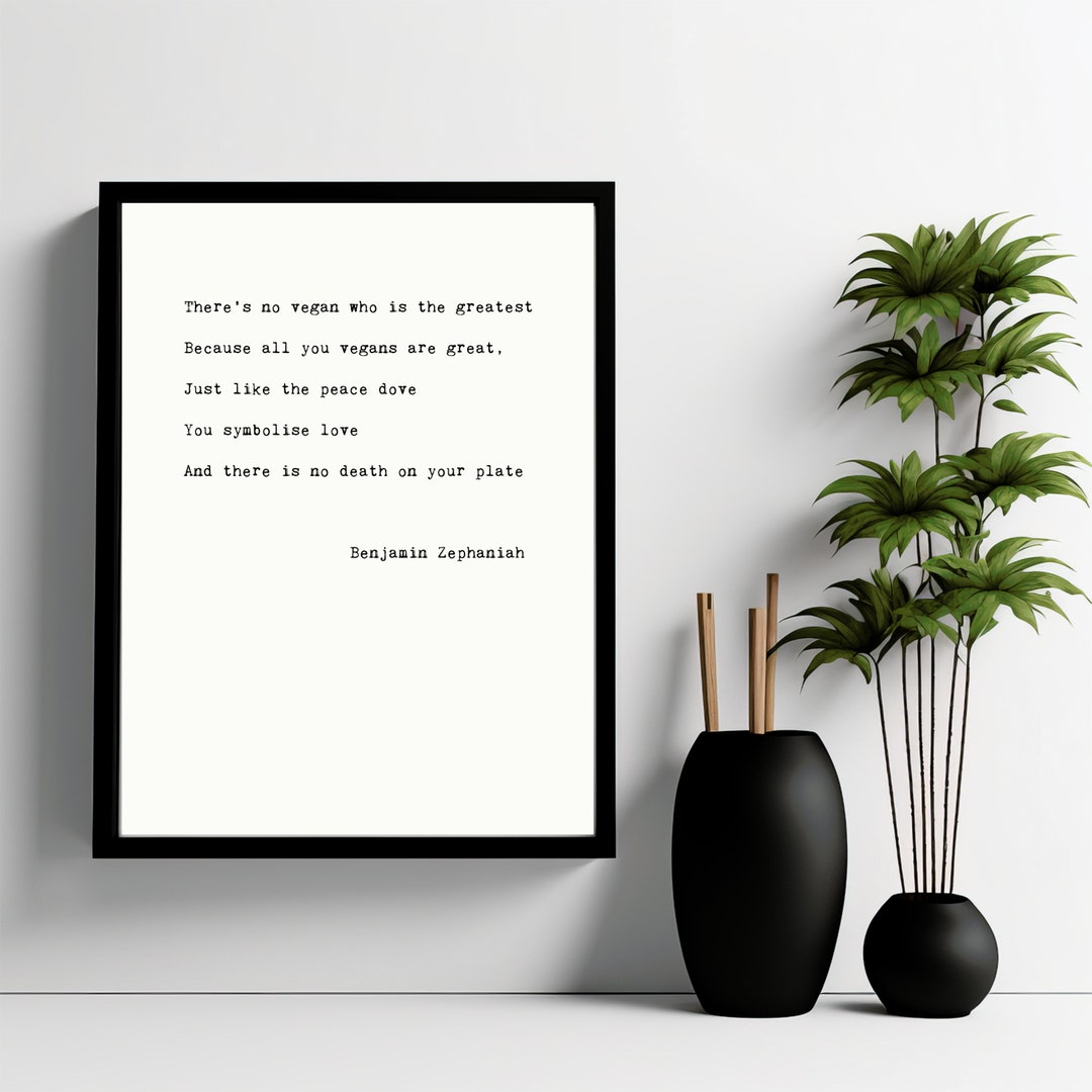 A4 Benjamin Zephaniah Vegan Animal Rights Poem Print - Etsy UK